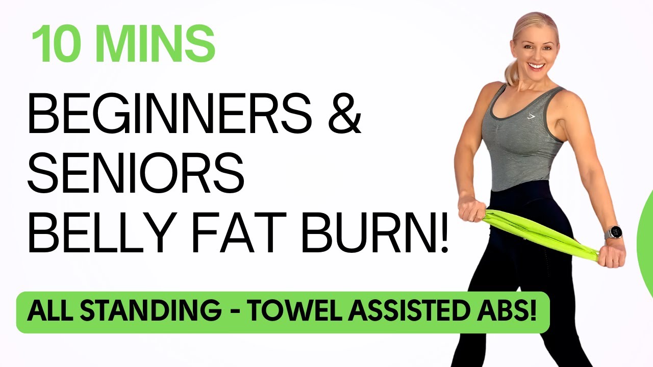 BEGINNERS & SENIORS | 10-Min Belly Fat Burn 🔥 Standing Abs with Towel ...