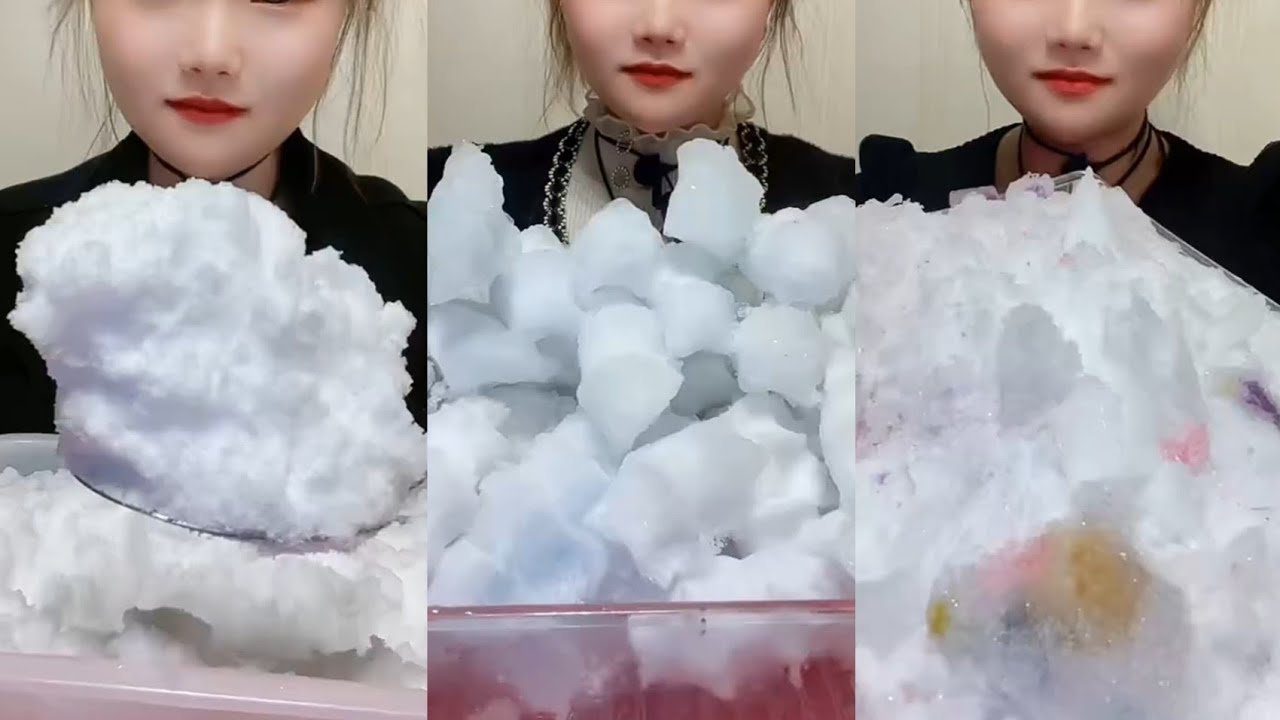 SOFT ICE ASMR POWDERY WHITE ICE BITES🧊RELAXING SOOTHING 🍚CRUNCHY ICE ...