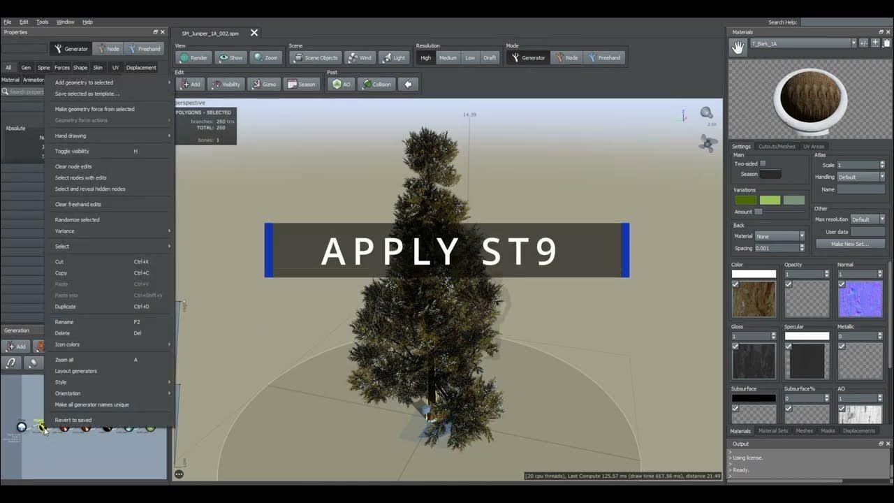 EXPORT SpeedTree Modeler ST ST9 | WIND • UNREAL ENGINE - YouTube