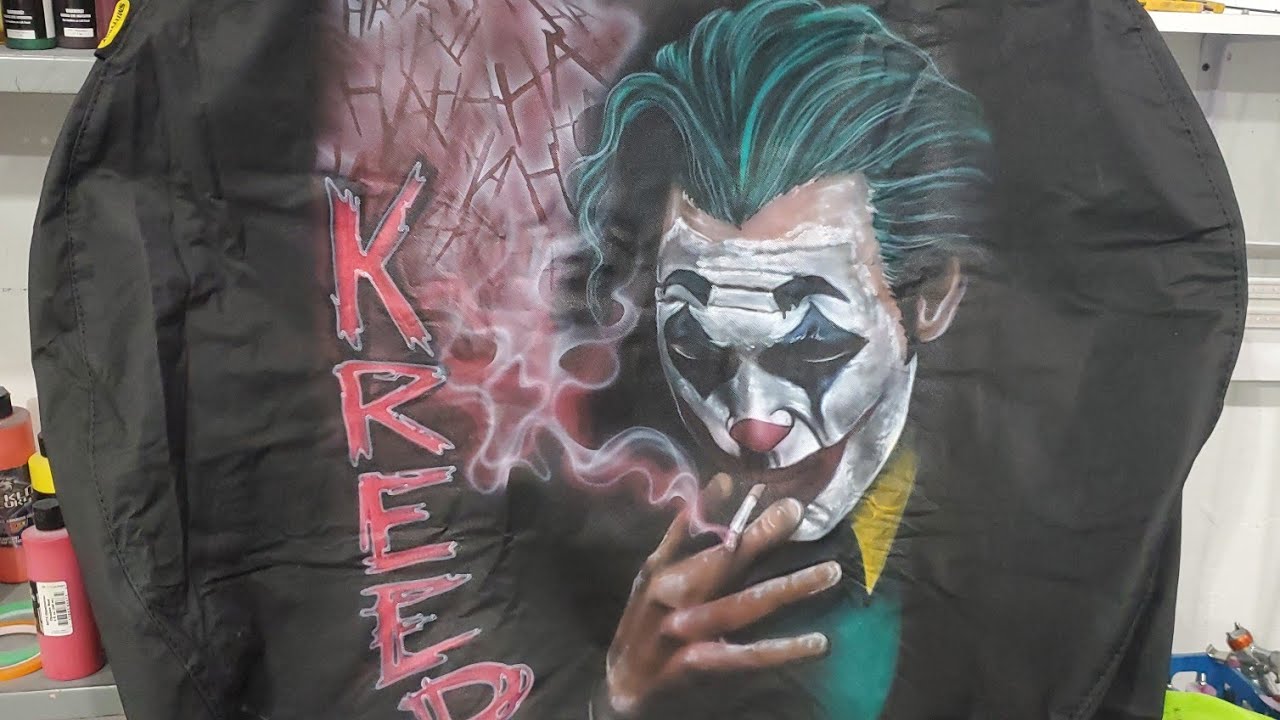 Airbrushing Shirts and Wheel Cover - YouTube