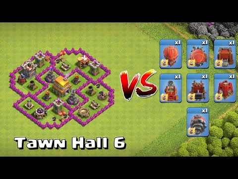 Tawn Hall 6 Vs All Siege Machine | Coc Gaming #clash #gaming #video # ...