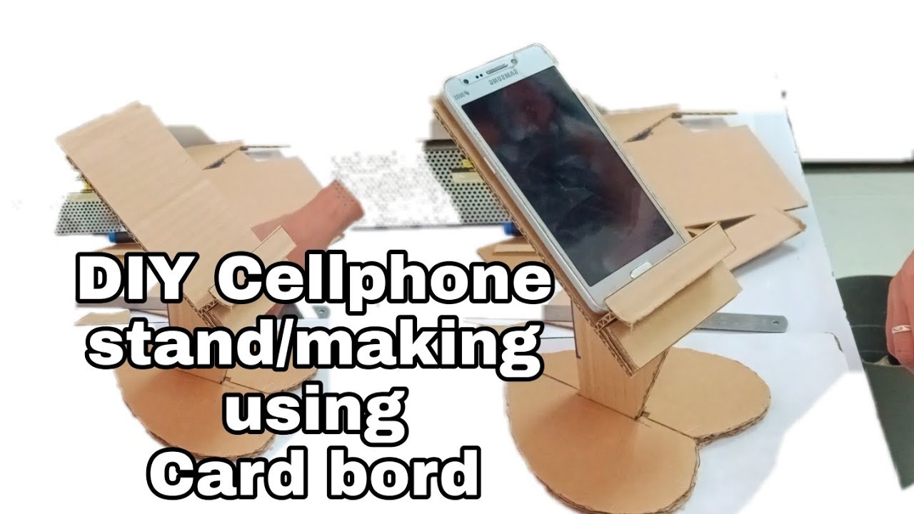 DIY Cellphone stand making (using Card bord. - YouTube