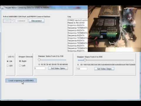 Controllo Stepper Motor (singolo STEP) con RXTX Arduino M542 Java in NetBeans IDE - YouTube
