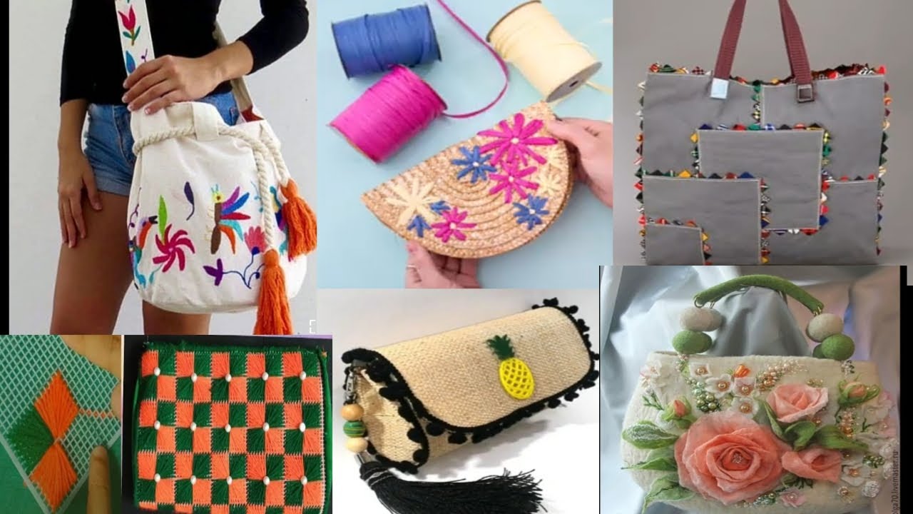 DIY Handmade Embroidery designs /hand Craft at home/Handmade Bags ...
