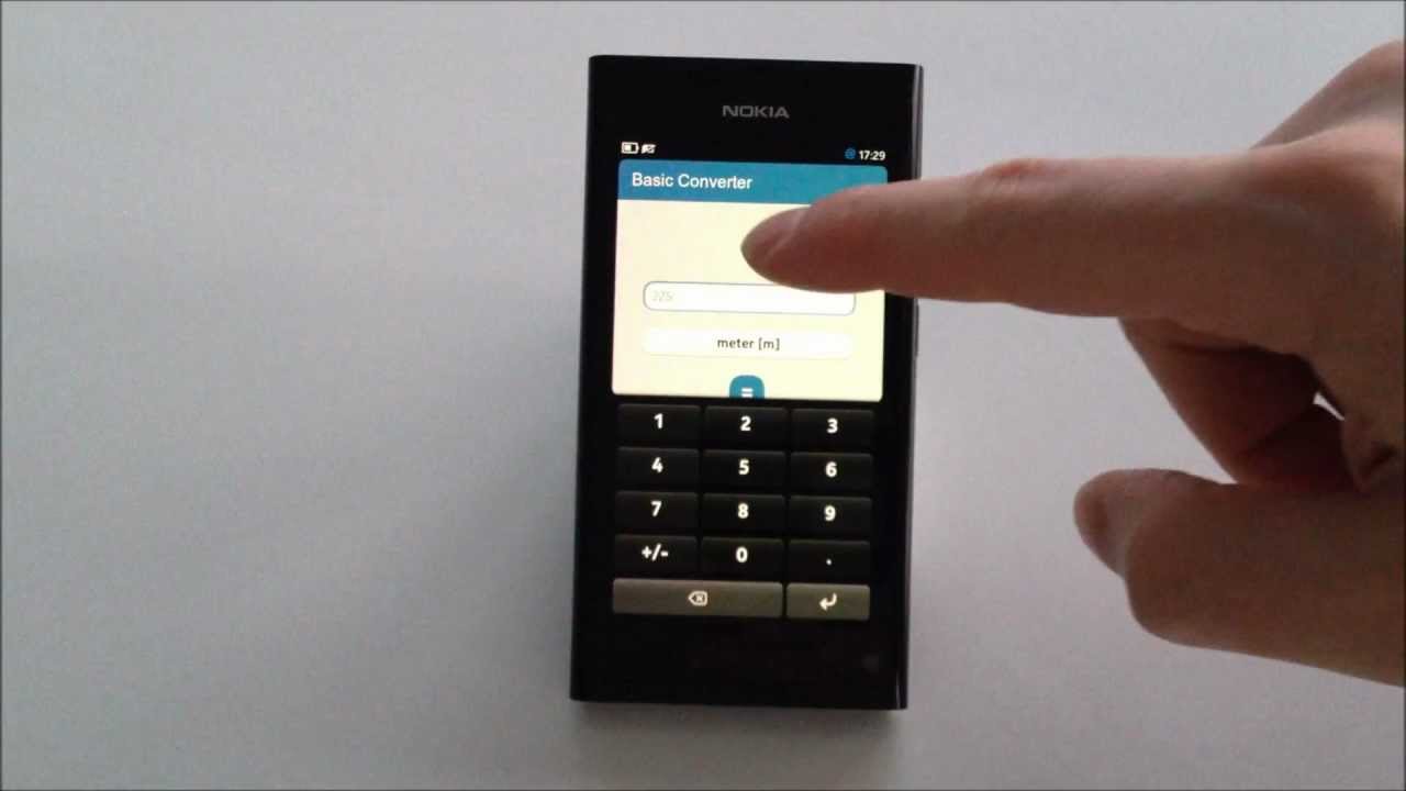 Basic Converter on Nokia N9 - YouTube