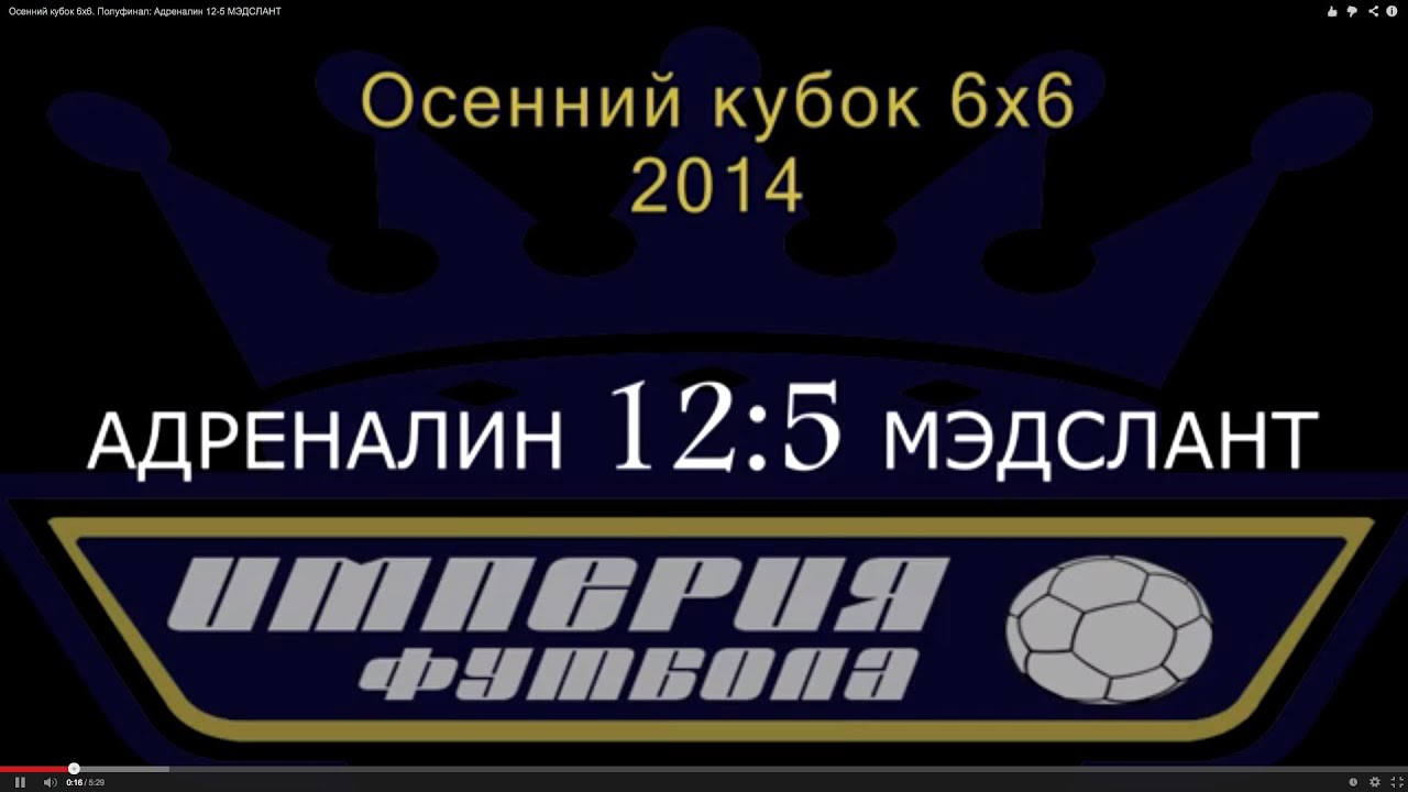 Осенний кубок 6х6 Полуфинал Адреналин 12 5 МЭДСЛАНТ Youtube