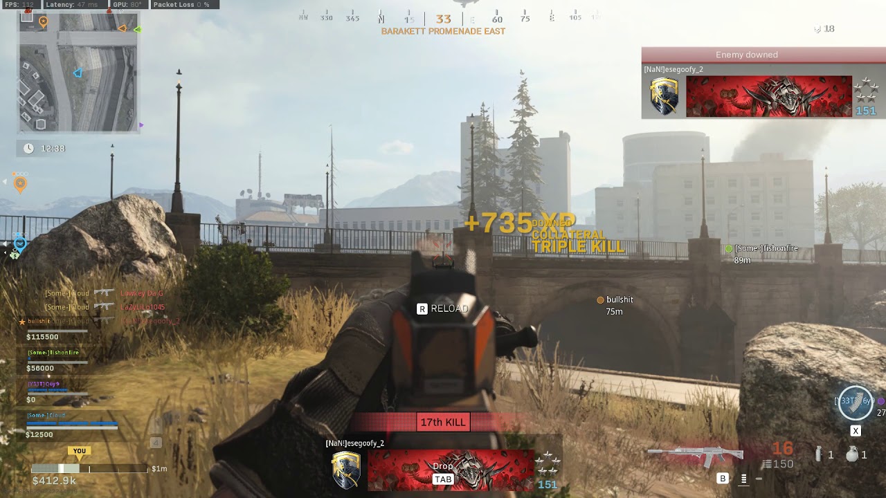 Call of Duty Modern Warfare Warzone Plunder Tripple bridge kill - YouTube