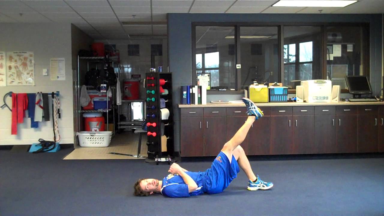 Supine Single Leg Bridge - YouTube
