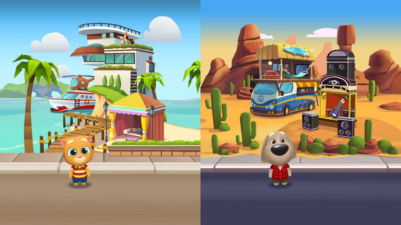 Talking Ginger vs Talking Ben - Talking Tom Gold Run - YouTube