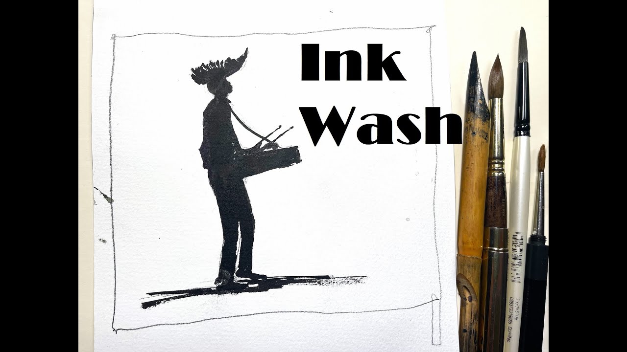 INK FIGURE PAINTING of A Marching Drummer- Paint with Chris Petri - YouTube