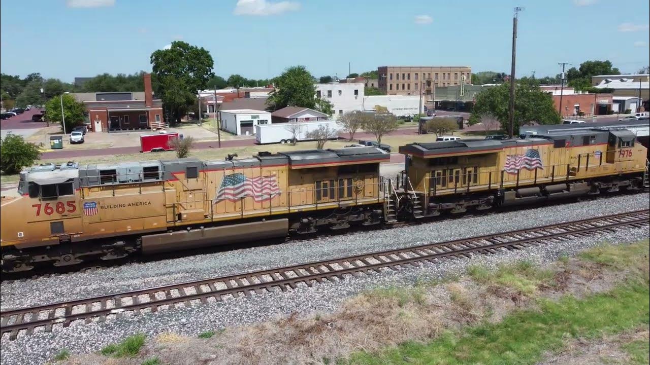 Southbound UP 7685/7976/5578/8828, Coal Train, "Ennis Sub" Groesbeck, TX, 8-2-2022 - YouTube