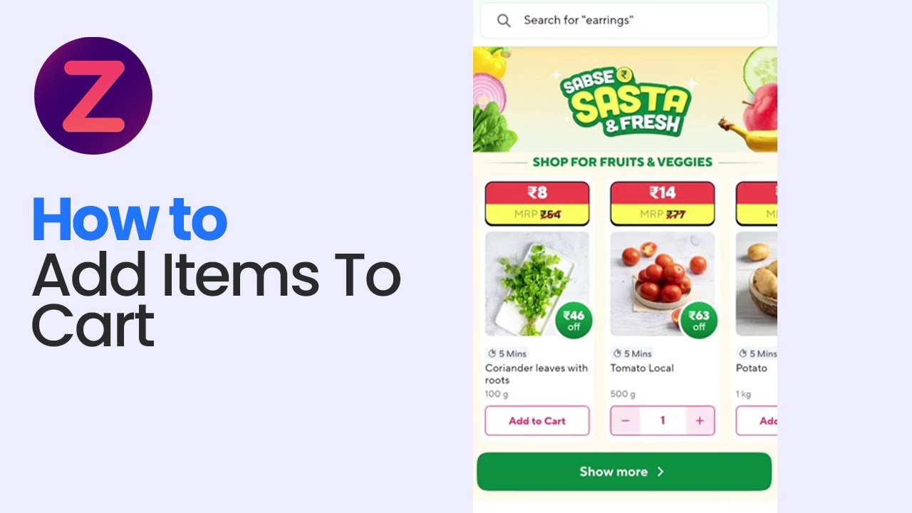 How to Add Items to cart on zepto - YouTube
