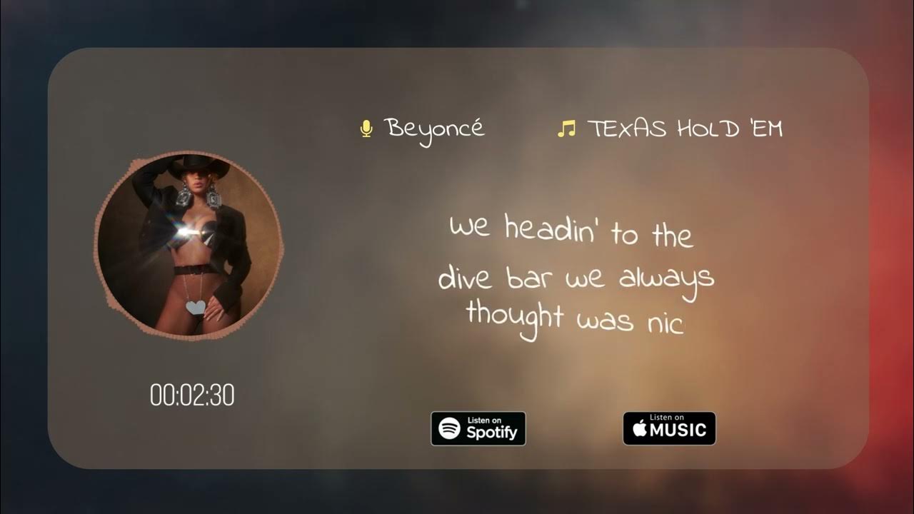 TEXAS HOLD 'EM - Beyoncé (Lyrics/Letra) - YouTube
