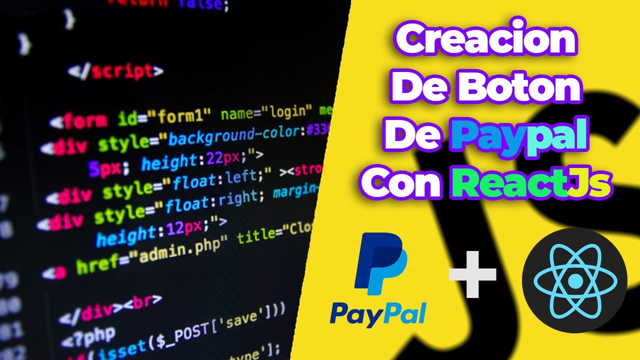 ¡Pagos en línea con React🔯 y Paypal💵! creación de boton de 💰PayPal💰 con ...