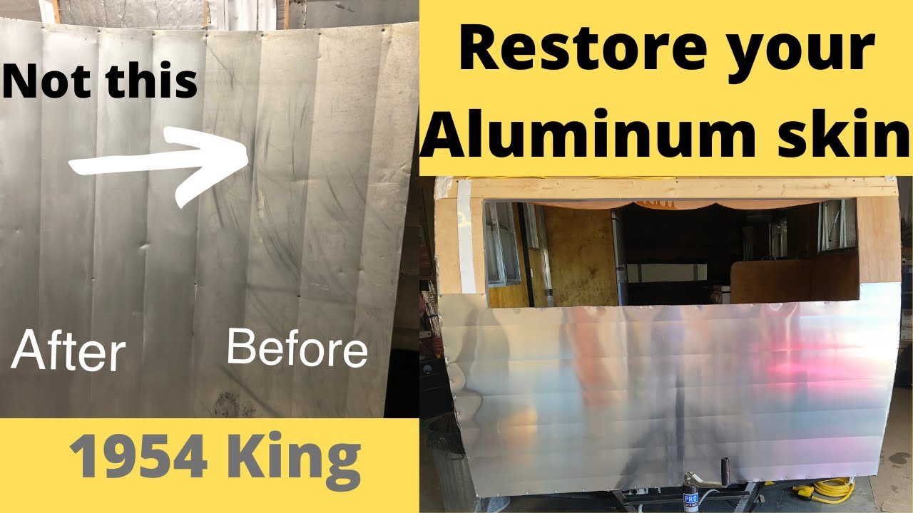 EP 156 1954 King vintage camper aluminum skin restoration travel ...