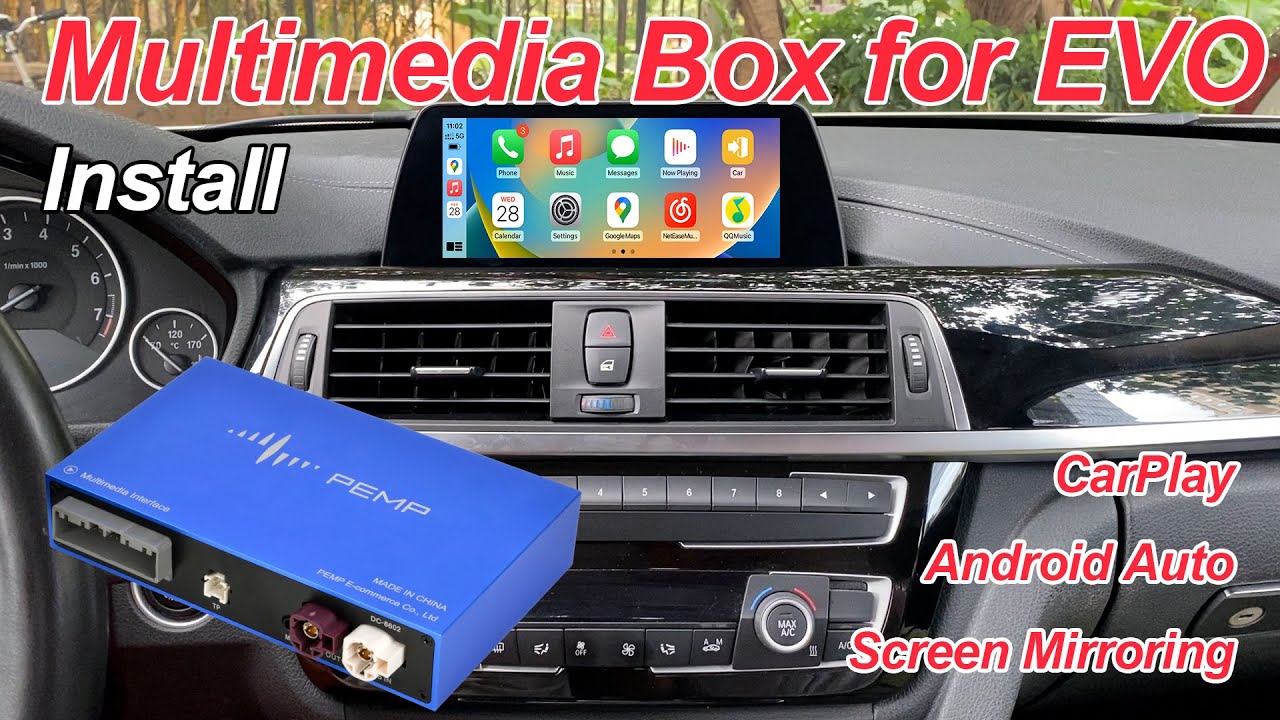 PEMP bmw EVO CarPlay and Android auto MMI box install - YouTube