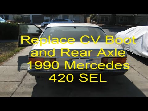 How to Replace CV Boot and Rear Axle on Mercedes 420 SEL - YouTube