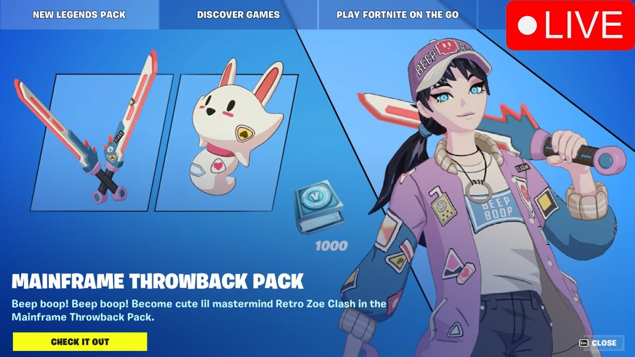 🔴 MAINFRAME THROWBACK PACK FORTNITE ITEM SHOP Today LIVE! (Fortnite ...