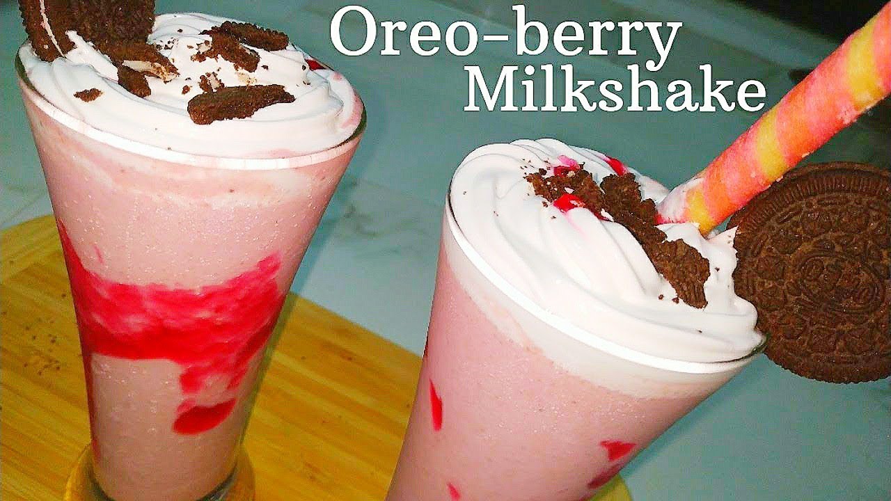 Oreo-berry milkshake recipe | how to make cafe style oreo-berry ...