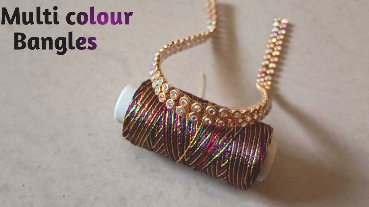 Multi colour silk thread bangles | Thread bangles | - YouTube