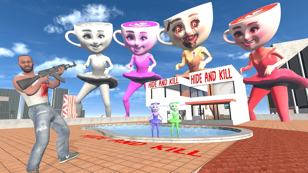 Franklin Play Hide And Kill With Ballerina Cappuccina Gang In Indian Bike Driving 3D #2 - YouTube