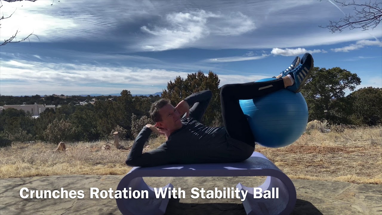 Crunches Rotation with Stability Ball - YouTube
