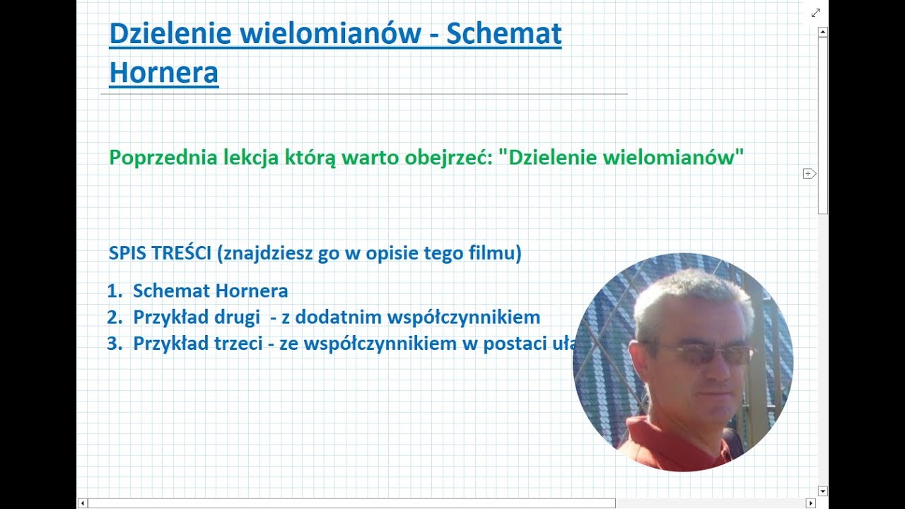 Dzielenie wielomianów - Schemat Hornera - Matematyka Liceum i Technikum ...