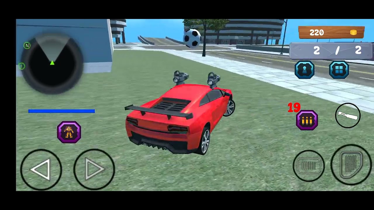 game mobil merah robot - YouTube