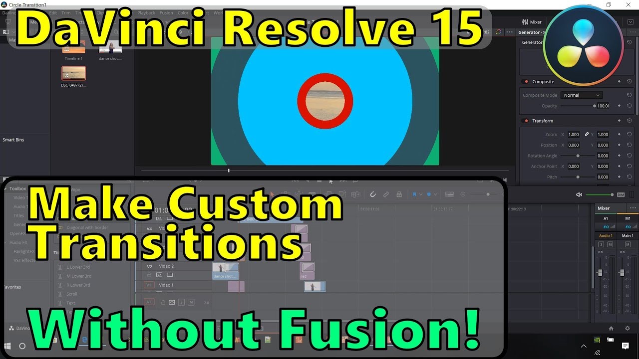 Resolve Custom Transitions - Without Fusion - YouTube