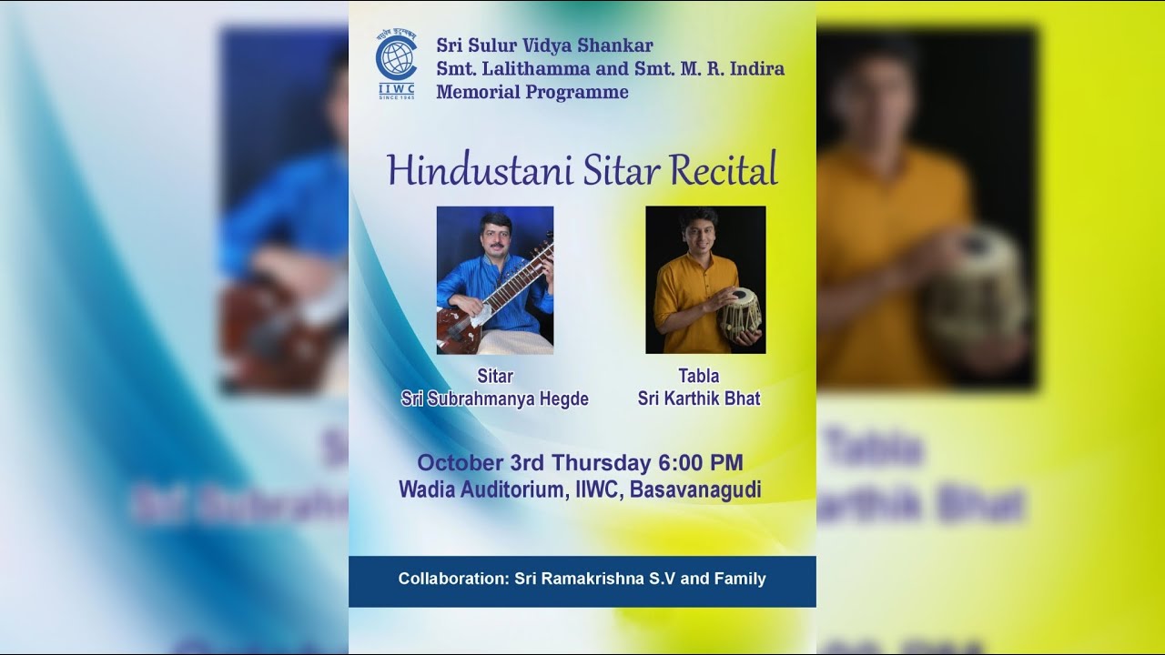 Hindustani Sitar Recital - Subrahmanya Hegde - YouTube