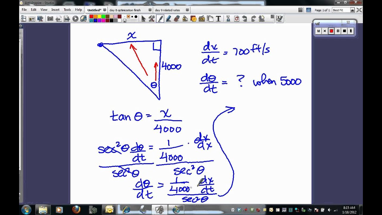 related rates angle of elevation.avi - YouTube