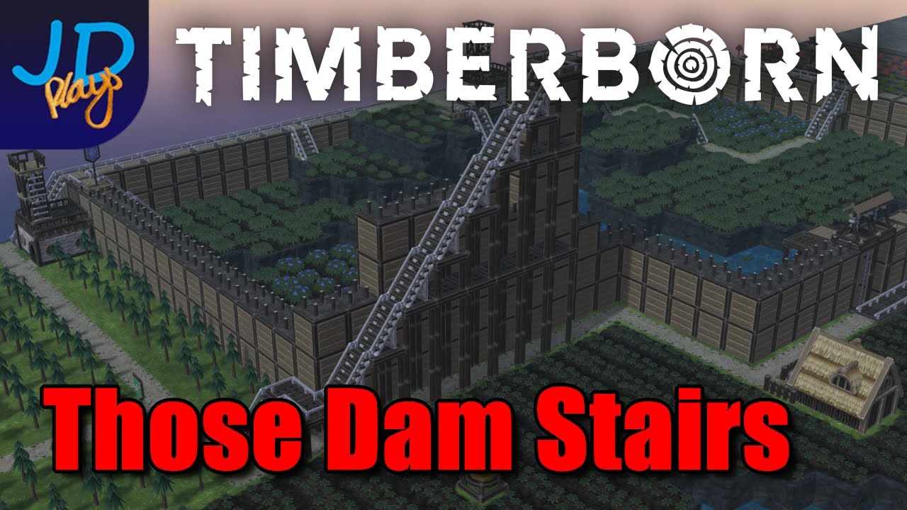 Those Dam Stairs 🌲 Timberborn HARD MODE 🐻 Custom Map 🌲 Ep5 Lets Play ...