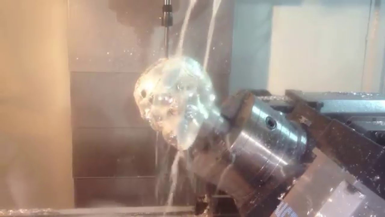 Machining of skull with 5 axis. - YouTube