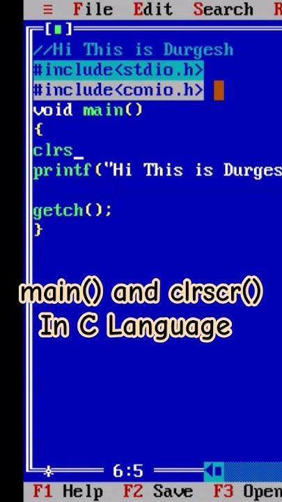Main And Clrscr In C Language Ctutorials Youtube