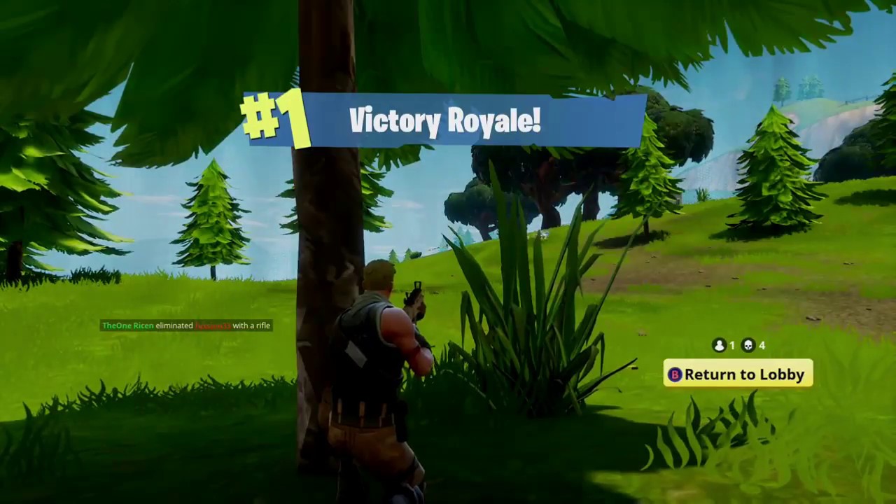 Fortnite first solo win! Luckiest kill? - YouTube
