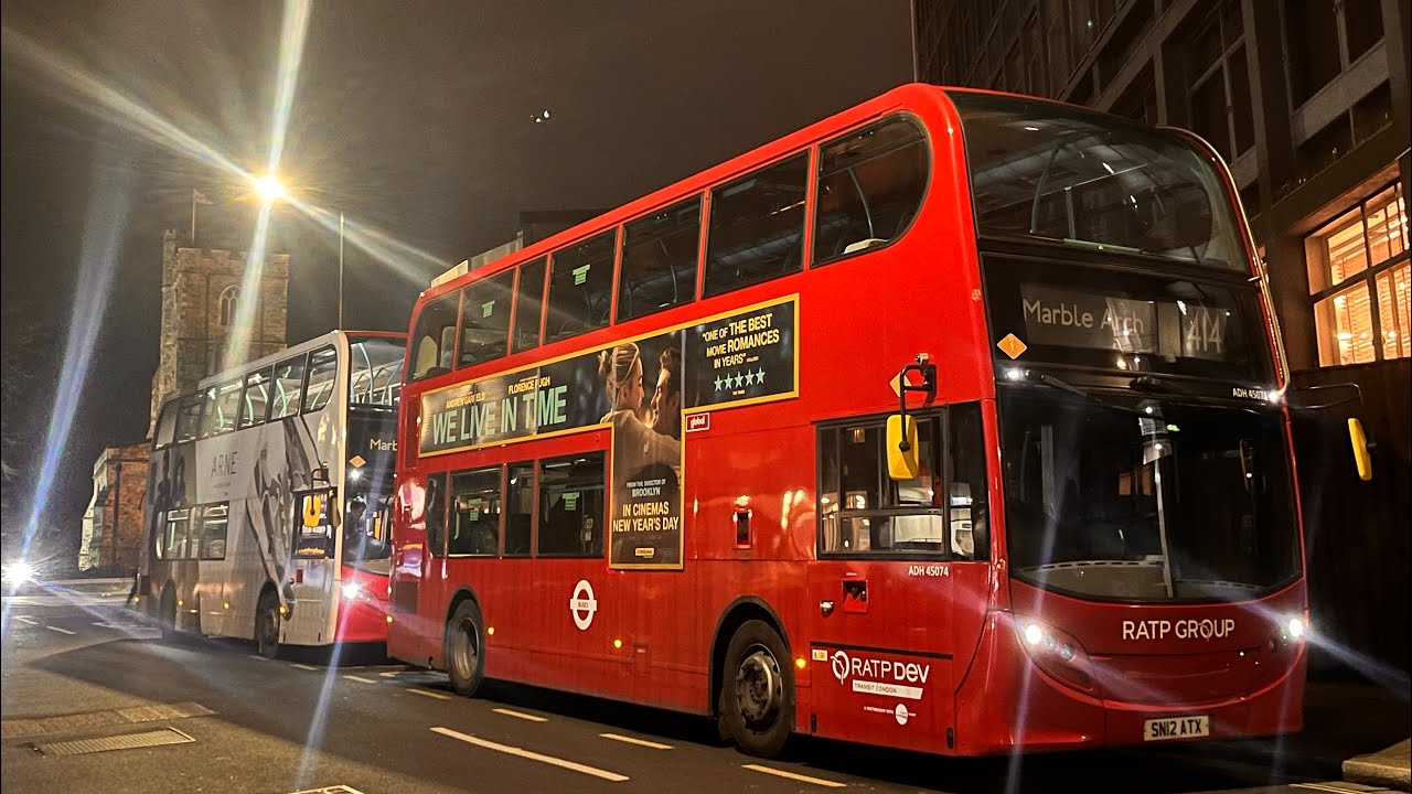 FULL ROUTE VISUAL | RATP Group Bus Route 414 Putney Bridge - Marble ...