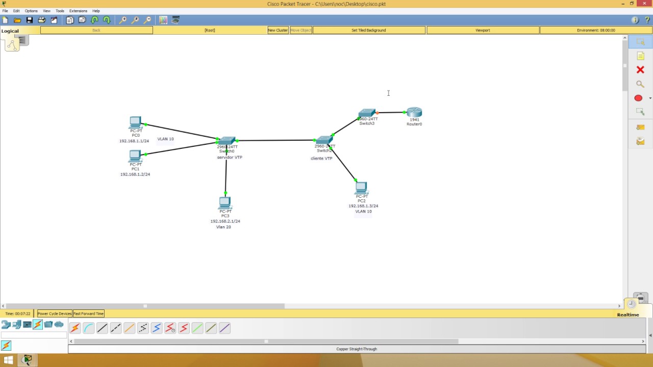 como crear una Intervlan router cisco (sub-interface) - YouTube