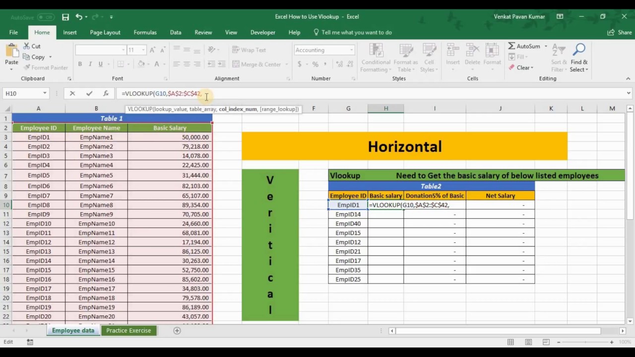 MS Excel - VLookup with Exact Match and also with sample questions for ...
