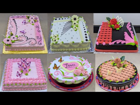 Square Cake And Deferent Decorated Designing Cake Video Happy Birthday cake Anniversary Cake NewCake