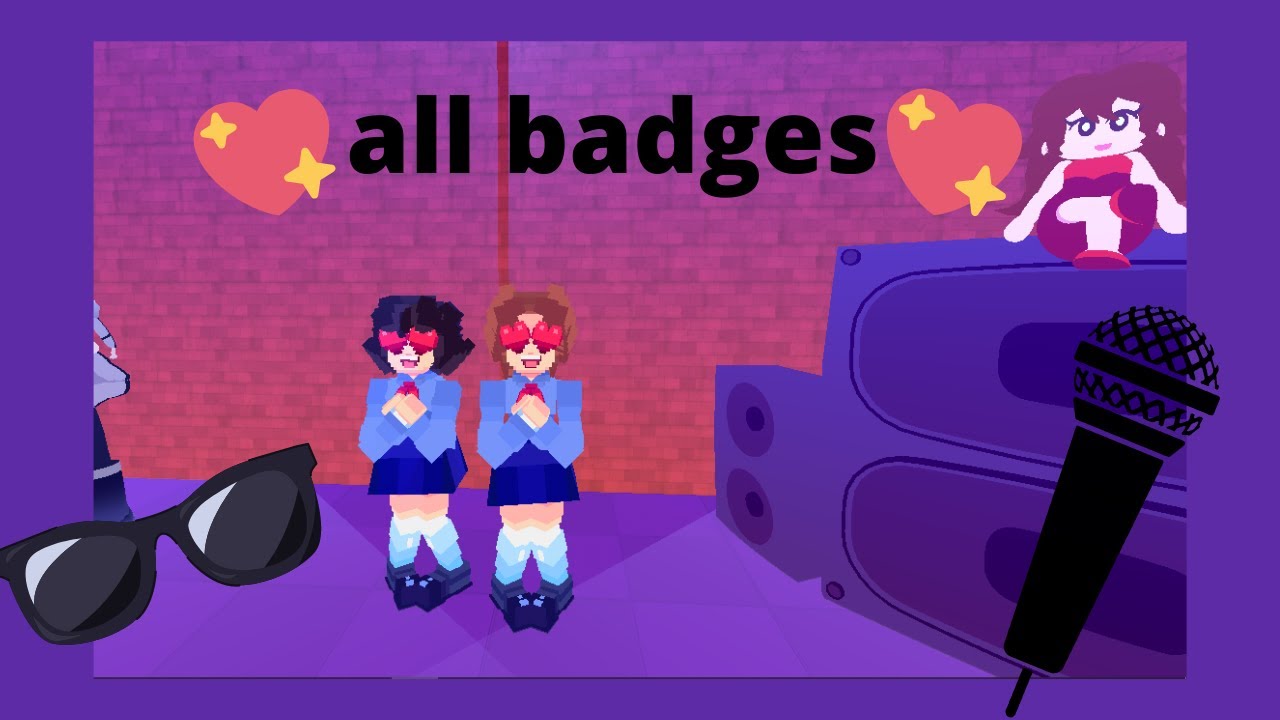 all badges in Friday Night Funkin' roleplay (FNF RP) - YouTube