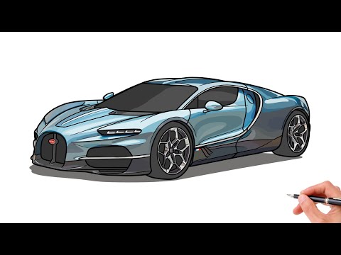 How to draw a BUGATTI TOURBILLON / drawing Bugatti 2026 sports car step by step