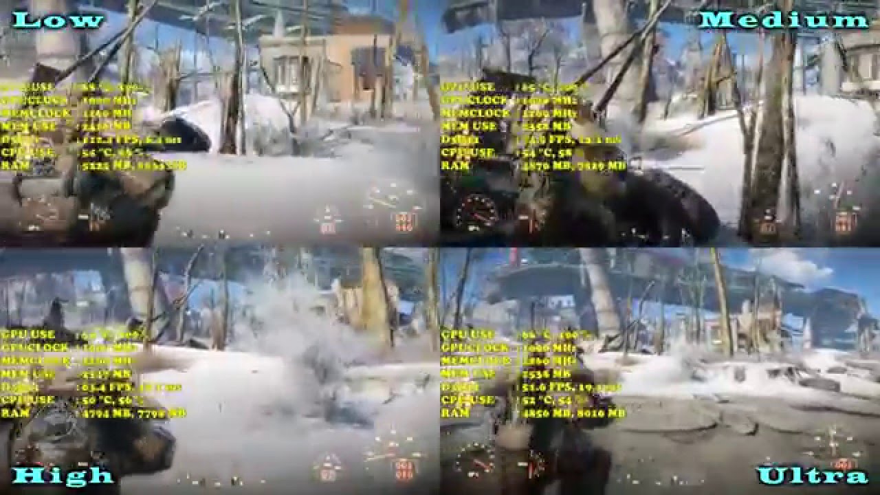 Fallout 4 - Preset Graphic Comparison (Low,Medium,High,Ultra)1080P ...