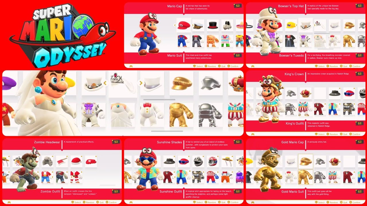 Super Mario Odyssey - All Custom + Souvenir - YouTube