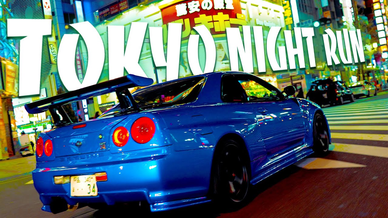TOKYO NIGHT RUN: R34 GT-R In Shinjuku (Super Aesthetic Night Vibes ...