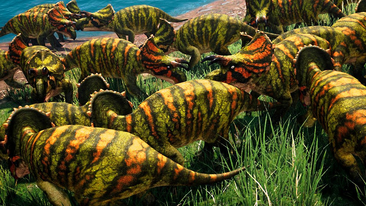 Mega Manada de Avaceratops! Monstros do Central | The Isle Realismo ...