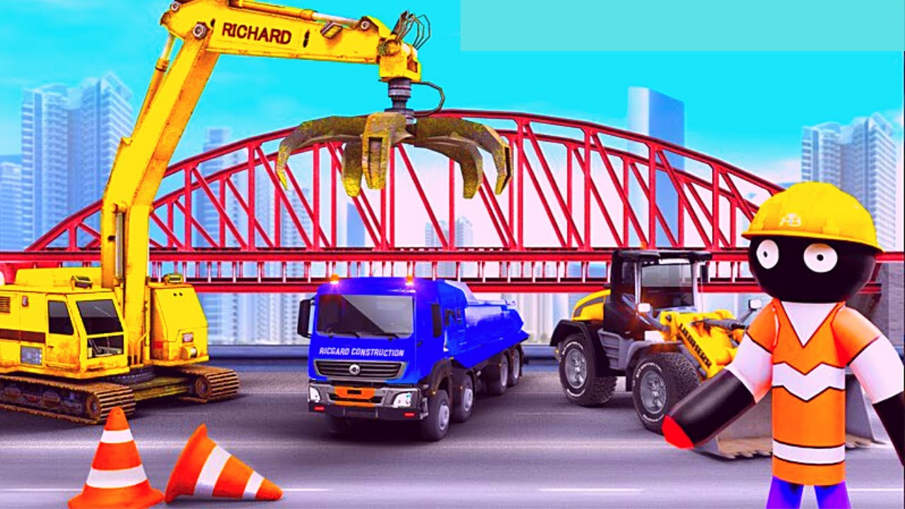 Stickman City Bridge Construction Simulator Android Gameplay - YouTube