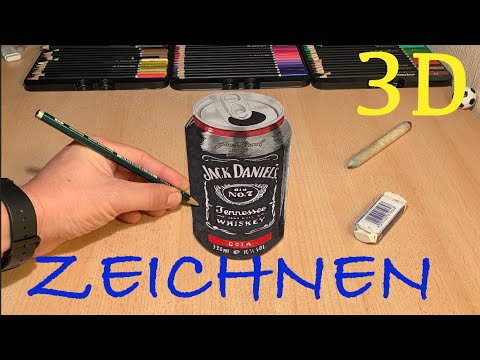 Realistische Zeichnung einer Dose in 3D zeichnen lernen für Anfänger ...