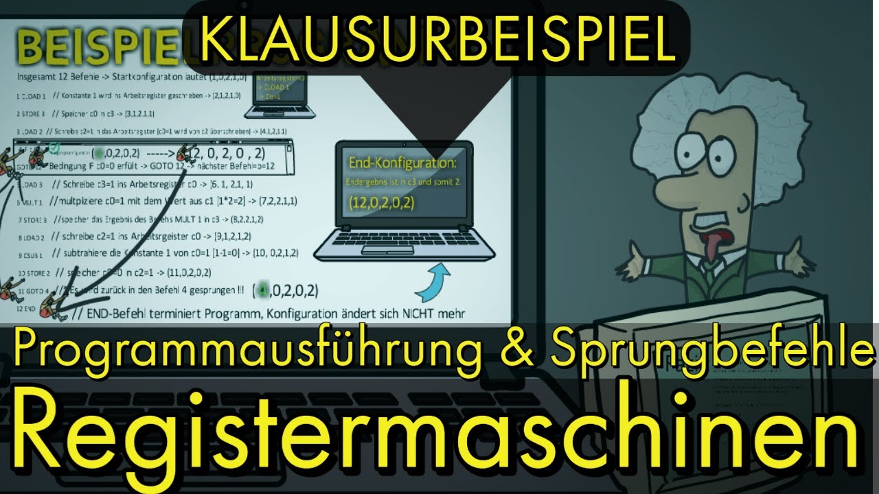 Registermaschine: Klausurbeispiel Programmausführung & Sprungbefehle ...