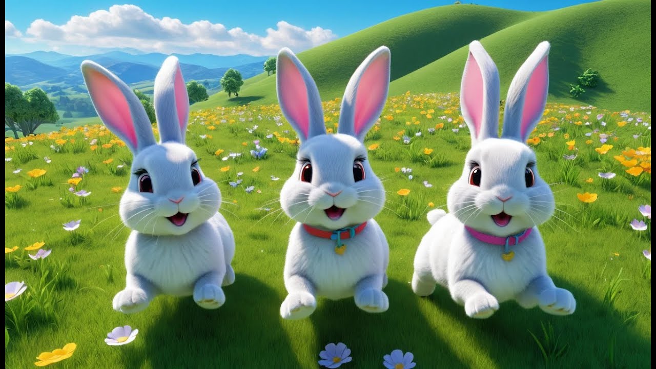 The Bunnies Go Hopping | Fun Bunny Song for Kids | Playful Animal Rhyme ...