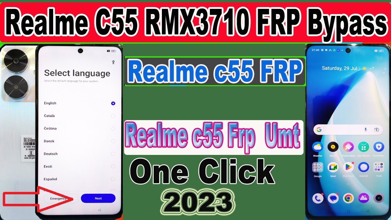 Realme C55 (RMX3710) FRP Unlock Umt | Realme C55 Bypass Android13 ...